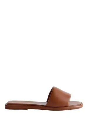 Quince Italian Leather Slide Sandal - Cognac