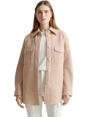 Quince QUINCE Merino Wool Shirt Jacket Camel