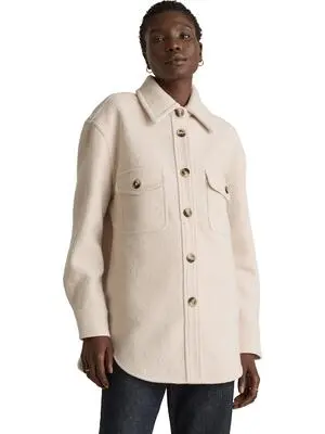 Quince 100% Merino Wool Shirt Jacket - Heather Bone