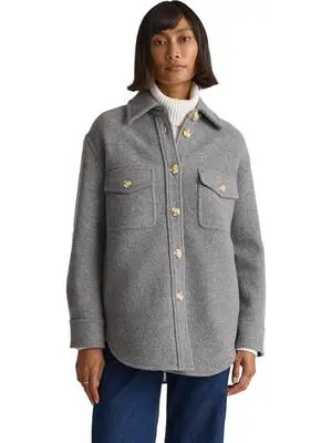 Quince Merino Wool Shirt Jacket - Heather Grey