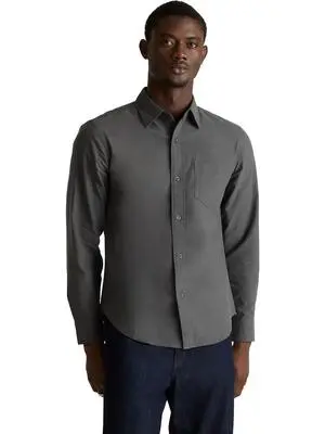Quince Men's Stretch Textured Twill Shirt Charcoal