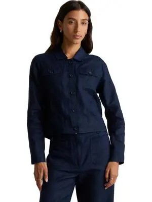 Quince 100% European Linen Jacket - Deep Navy