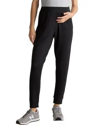 Quince Fleece Maternity Joggers - Black