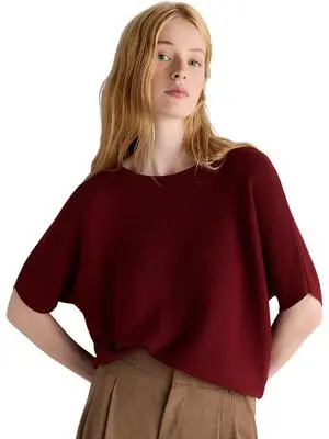 Quince Quince Cotton Cashmere Sweater Deep Brick Red