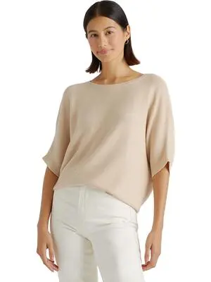 Quince Quince Cotton Cashmere Sweater Heather Oatmeal