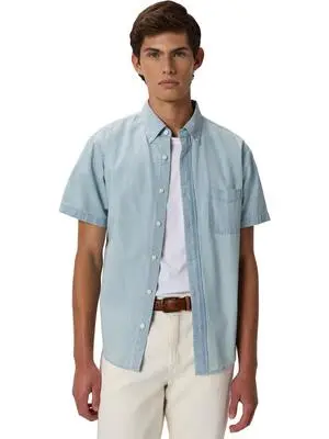 Quince 100% Organic Chambray Short Sleeve Shirt - Light Chambray