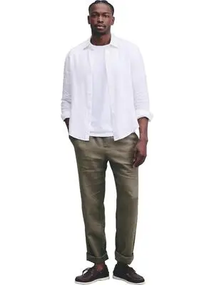 Quince 100% European Linen Relaxed Long Sleeve Shirt - White