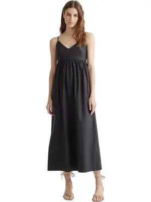 Quince Organic Cotton Sleeveless Maxi Dress - Black
