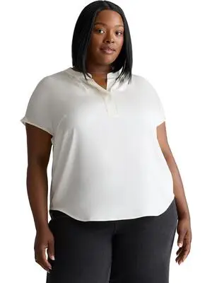 Quince Washable Stretch Silk Dolman Sleeve Blouse Ivory