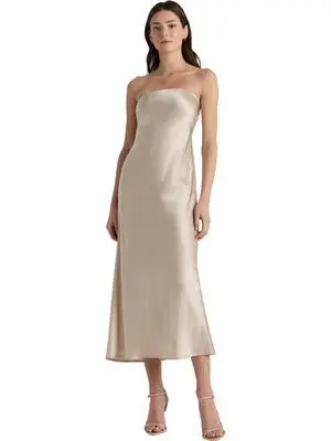 Quince Strapless Midi Dress Champagne