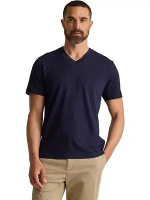 Quince Men's 100% Pima Cotton Luxe Touch V-neck T-shirt Deep Navy
