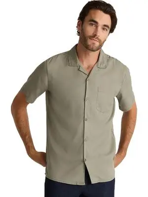Quince Vintage Wash Tencel Camp Shirt - Olive