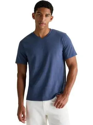 Quince Slub V-neck T-shirt - Storm Blue