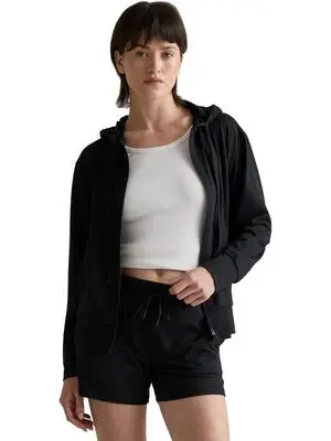 Quince Performance Full Zip Hoodie - Black