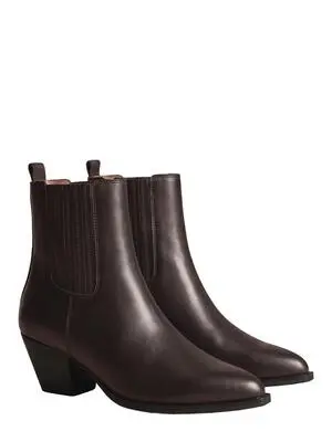Quince Italian Leather Western Chelsea Ankle Boot - Coffee Bean