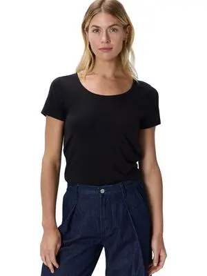 Quince Cotton Modal Crew Neck T-shirt - Black