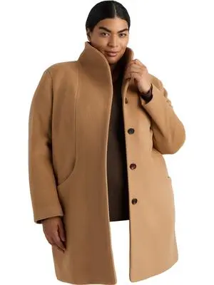 Quince Wool Cashmere Cocoon Coat - Caramel