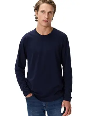 Quince Men's Flex Curve Long Sleeve T-shirt Deep Navy