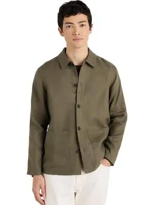 Quince Linen Chore Jacket - Bayberry Olive