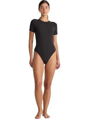 Quince QUINCE Second Skin T-Shirt Bodysuit Black