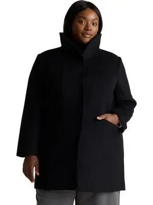 Quince Italian Wool Cocoon Coat - Black