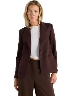 Quince Ultra-stretch Ponte Single-breasted Blazer - Espresso