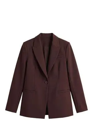 Quince Ultra-Stretch Ponte Single-Breasted Blazer Espresso
