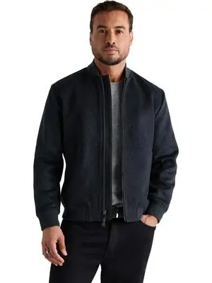 Quince Cashmere Bomber Jacket Heather Graphite