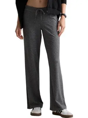 Quince Quince Flowknit Wide Leg Pants Heather Grey