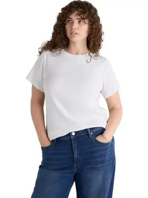 Quince Micro-rib Crewneck T-shirt - Soft White