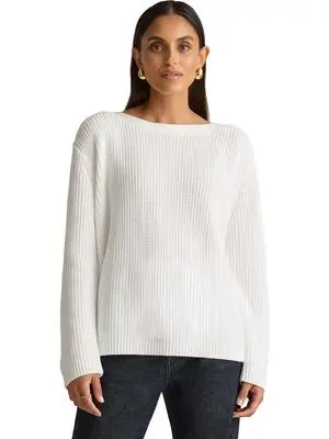 Quince Fisherman Boatneck Sweater - Ivory