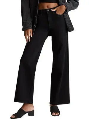 Quince Stretch Wide Leg Jeans - Black