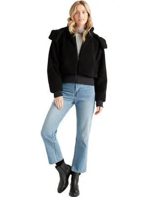 Quince Hooded Sherpa Jacket - Black