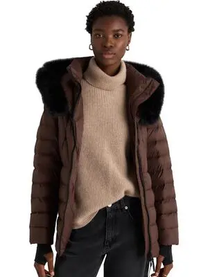 Quince Belted Puffer Coat Hot Fudge