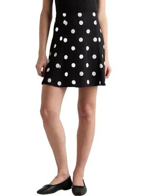 Quince Lightweight Crepe A-line Mini Skirt - Large Dot