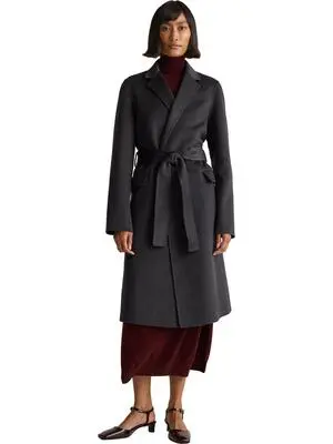 Quince 100% Mongolian Cashmere Double-faced Wrap Coat - Heather Graphite