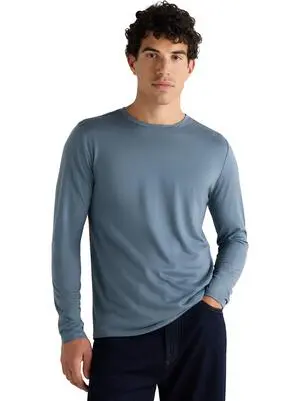 Quince 100% Merino Wool All-season Long Sleeve Base Layer T-shirt - Ash Blue
