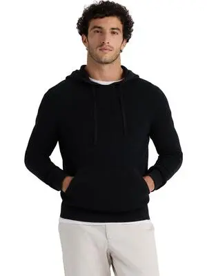 Quince Cashmere Waffle Hoodie Black