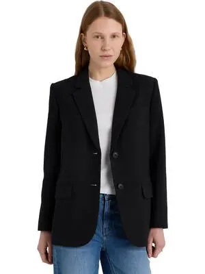 Quince Quince Italian Wool Oversized Blazer Black