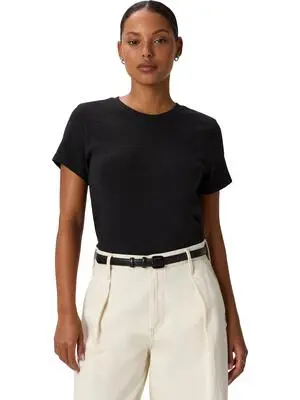 Quince Quince Organic Cotton Slub Crewneck T-Shirt Black