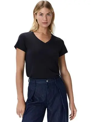 Quince Quince Cotton Modal V-Neck T-Shirt Black
