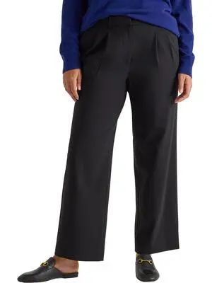 Quince Italian Wool Pleated Trousers - Black