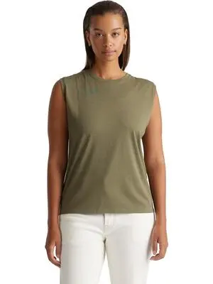 Quince Cotton Modal Muscle Tank Top Dark Olive