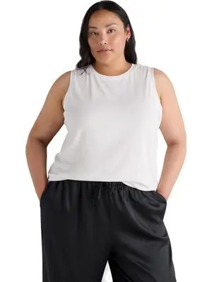 Quince Cotton Modal Muscle Tank Top - White