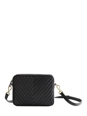 Quince Gemma Quilted Crossbody Bag - Black
