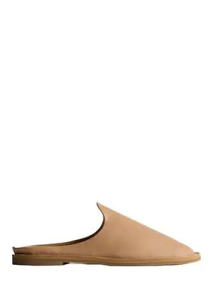 Quince Italian Leather Mule Slip-ons - Sand