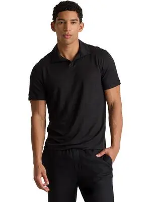 Quince Men's 100% European Linen Jersey Polo Black