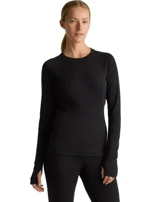 Quince 100% Merino Wool Cold Weather Base Layer Crew Black
