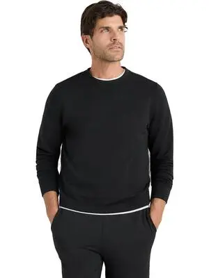 Quince Supersoft Fleece Crewneck Pullover - Black