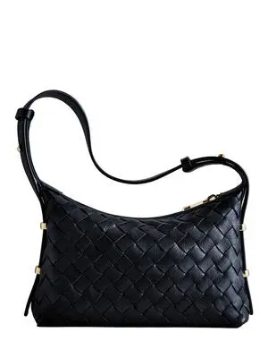 Quince Italian Leather Handwoven Mini Bag Black